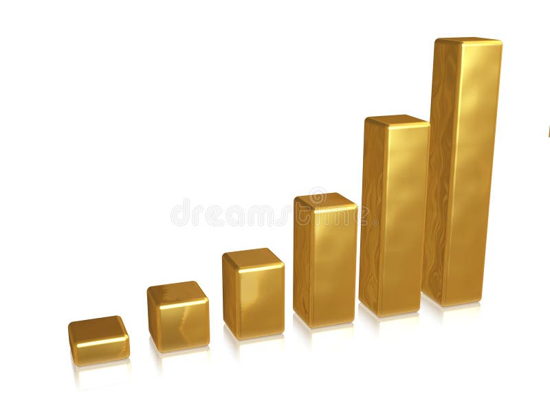 Raising gold chart stock illustration. Illustration of data - 2101817