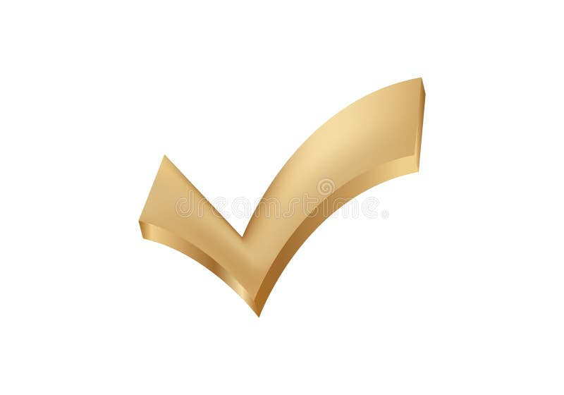 Golden Checkmark Icon for Completed Tasks and Approvals Stock Vector ...