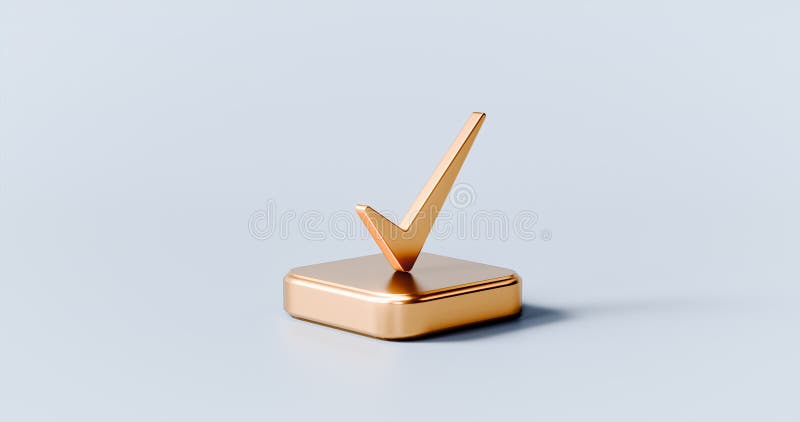 Golden Checkbox Icon Check Mark Symbol Stock Photos - Free & Royalty ...