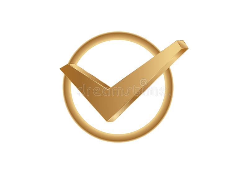 Golden Checkmark Symbol for Completion and Success Stock Vector ...