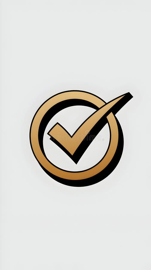 Golden Checkmark Symbol on White Background Emphasizes Clarity and ...