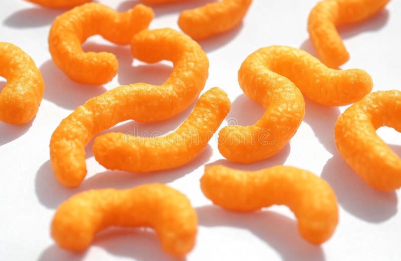 Golden Cheese Puffs Snack Surface with Crispy Texture Stock ...