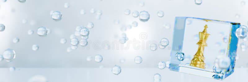 Golden Chess Rook Piece on Black Background with Cubes - 3D ...