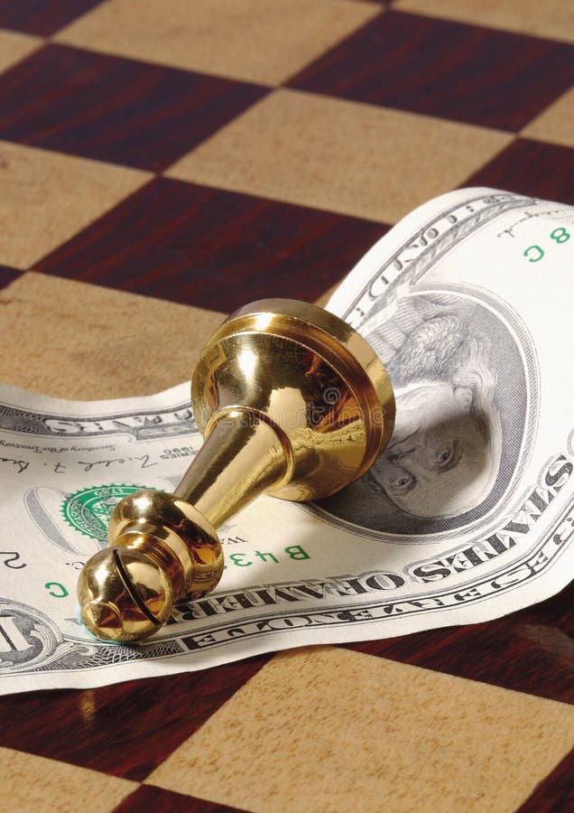 Golden Chess Pawn on American Stock Photo - Image of pawn, bill: 2705478
