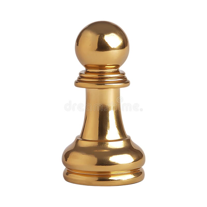 Golden Chess Pawn Piece on Black Background with Cubes - 3D ...