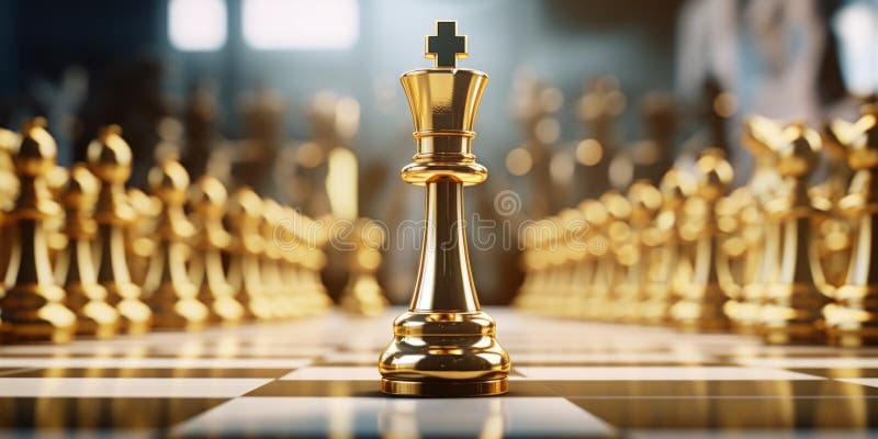 A Golden Chess Piece Placed on a Chess Board. Suitable for Illustrating ...