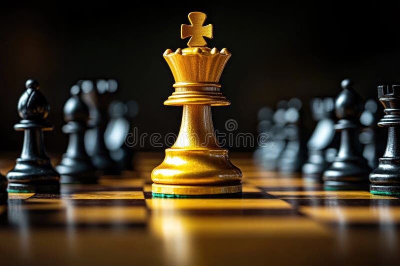 A Golden Chess Piece Sits on a Classic Chess Board, Ready for Play ...