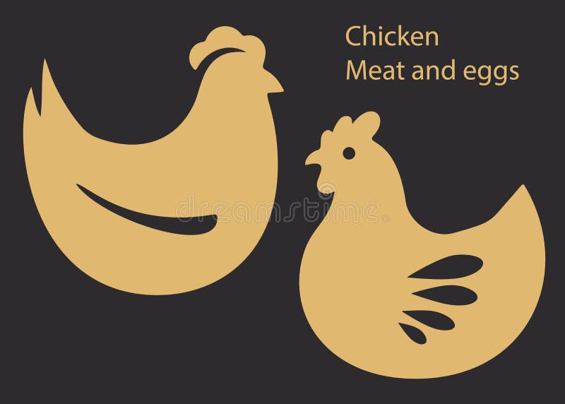 Golden Chicken Logo in the Set. Stock Vector - Illustration of graphic ...