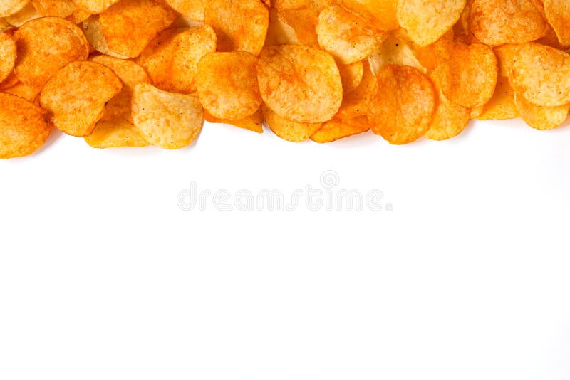 Background of Crispy Golden Chips with Ribbed Texture, Seasoned, with ...