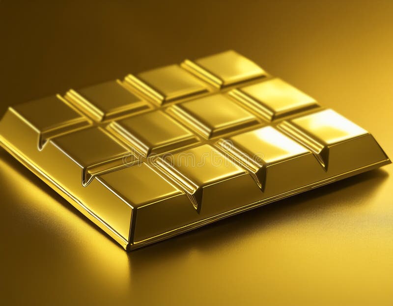 Golden chocolate bar stock illustration. Illustration of festive ...