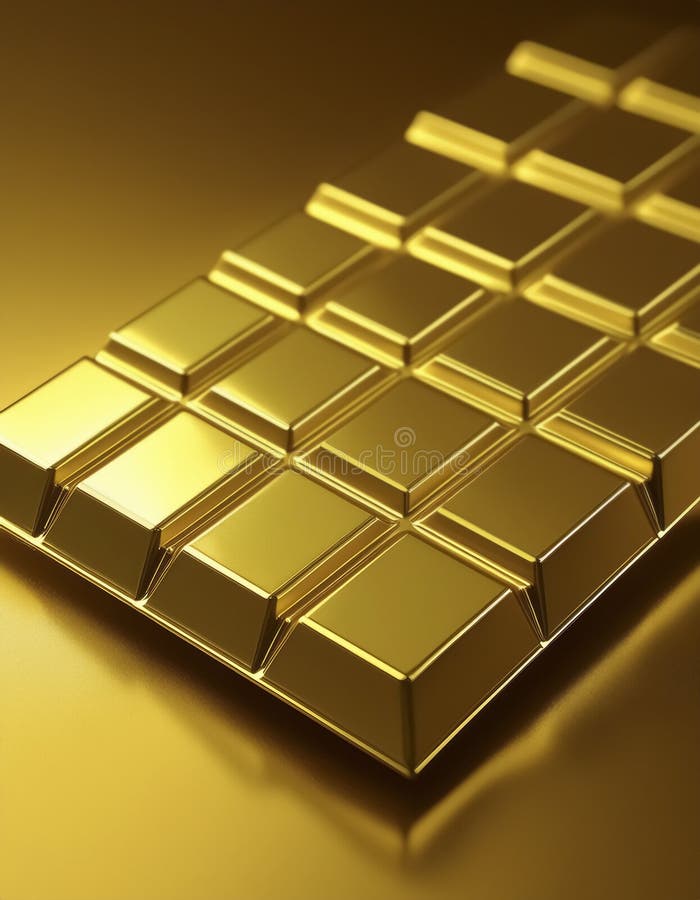Golden chocolate bar stock illustration. Illustration of confectionery ...