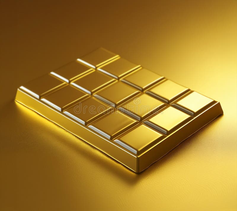 Golden chocolate bar stock illustration. Illustration of precious ...
