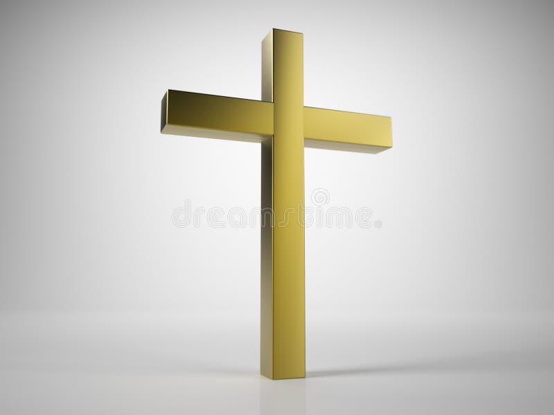 Golden Christian Cross stock illustration. Illustration of expensive ...