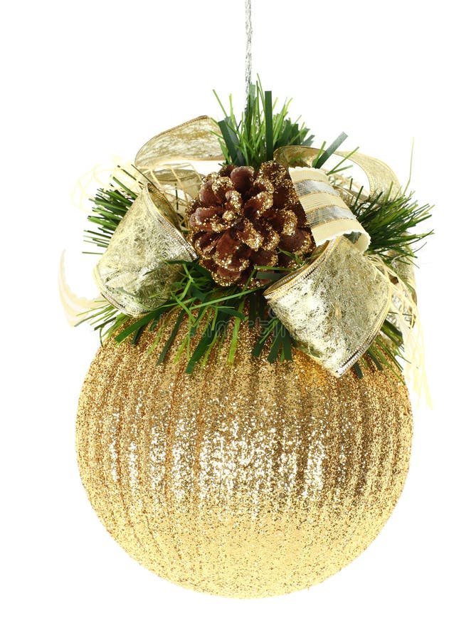Golden Christmas ball stock image. Image of color, bulb - 6788919