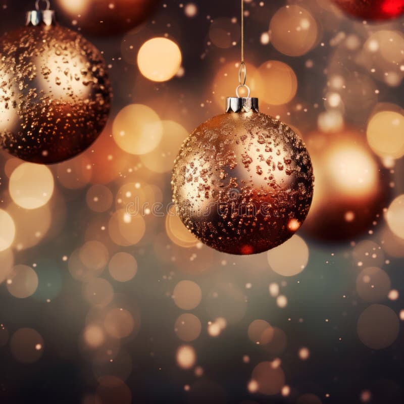 Golden Christmas Baubles Hanging from a String Stock Illustration ...