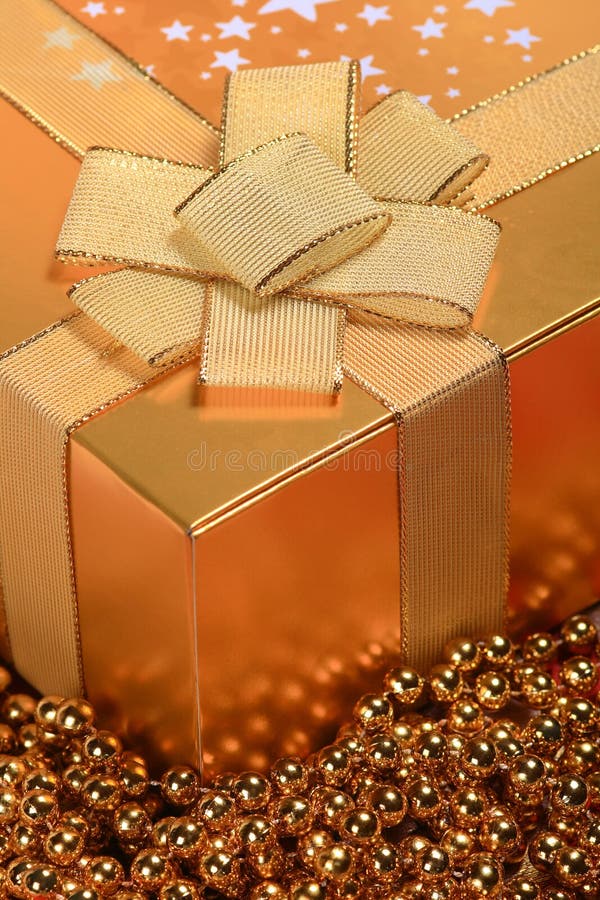 Golden Gift stock image. Image of present, happiness, occasion - 3186367