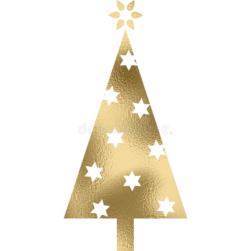 Golden Christmas tree stock illustration. Illustration of festive ...