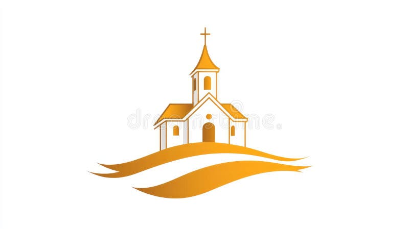 Golden Church Logo on White Background Stock Illustration ...
