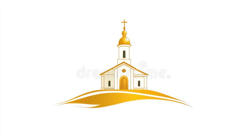 Golden Church Logo on White Background Stock Illustration ...