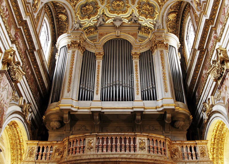 Golden Church Pipe Organ Picture. Image: 5446526