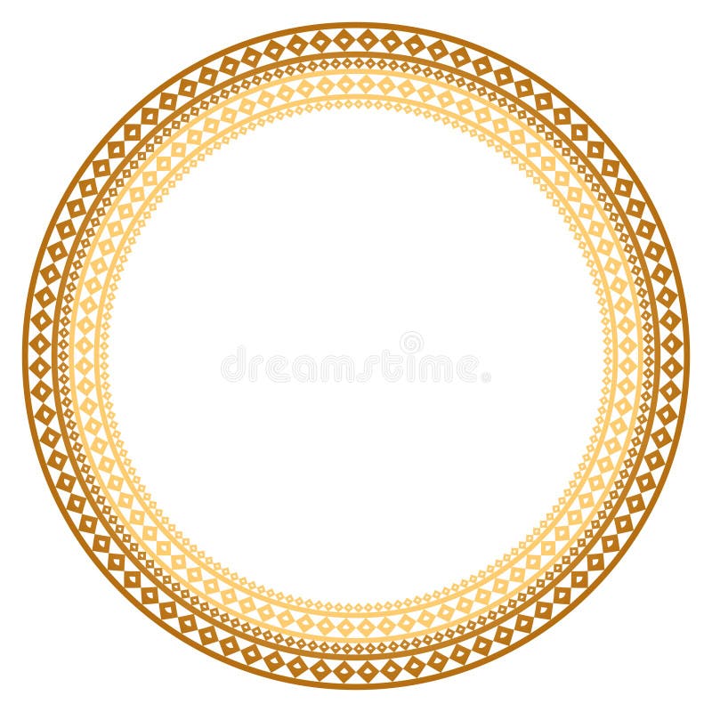 Simple Circle Luxury Golden or Gold Frame Border Design Stock Vector ...