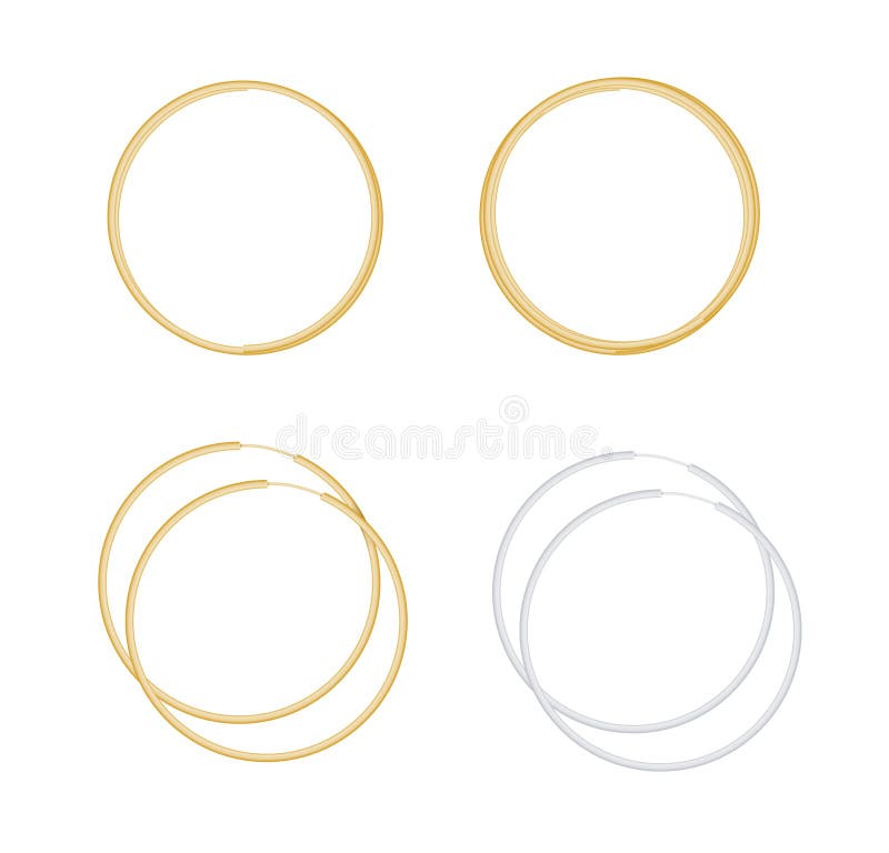 Golden Circle Frame Set. Gold Circles Frames. Round Shiny Design ...