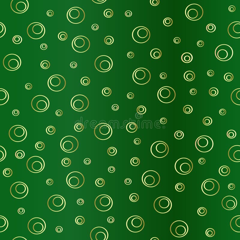 Golden Circle on a Green Background Seamless Pattern Stock Illustration ...