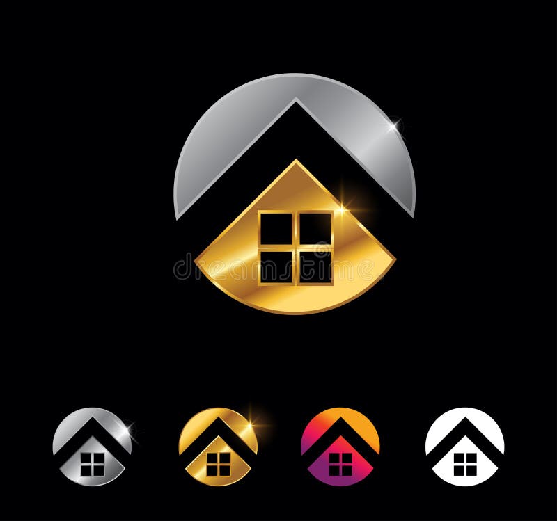 Golden Home Symbol Vector Logo Sign Stock Vector - Illustration of home ...