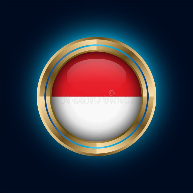 Golden Circle Shaped Illustration of Flag Indonesia Stock Vector ...