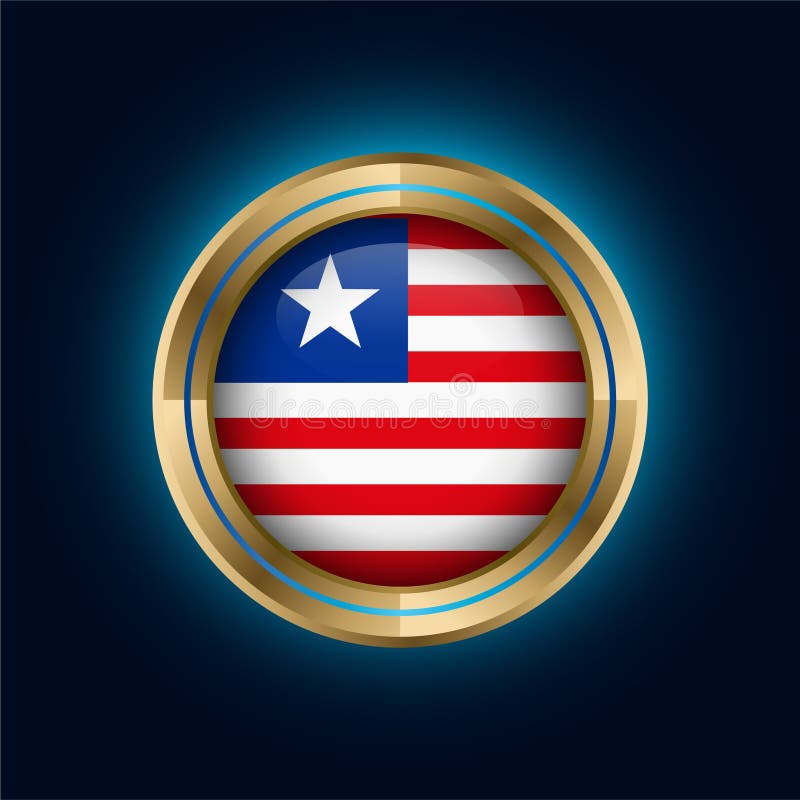 Golden Circle Shaped Illustration of Flag Liberia Stock Illustration ...