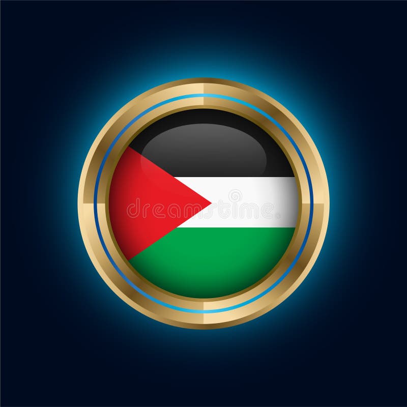 Golden Circle Shaped Illustration of Flag Palestine Stock Illustration ...