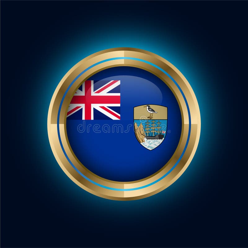 Golden Circle Shaped Illustration of Flag ST. Helena Stock Vector ...