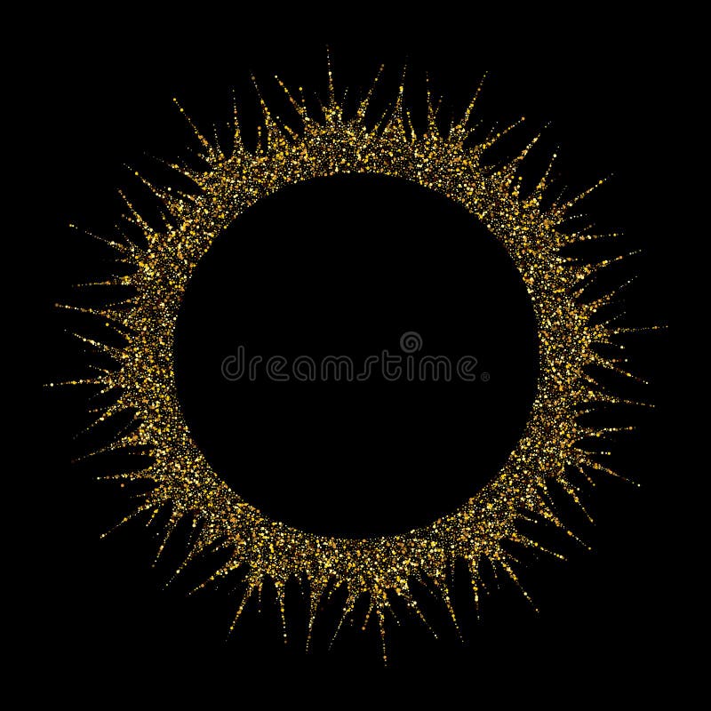 Golden Circle of Small Dust Particles on a Dark Background, Design ...