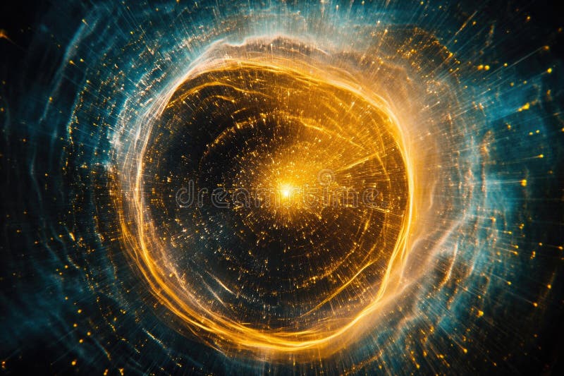 Golden Circle Vision stock photo. Image of glowing, brownian - 389831426