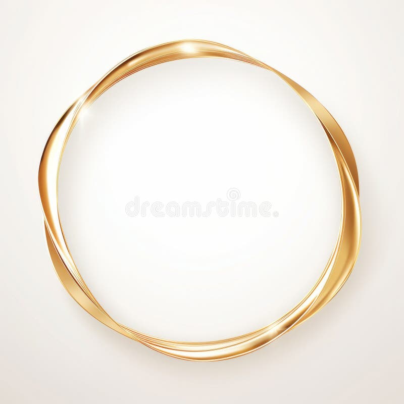 A Golden Circle on a White Background Stock Illustration - Illustration ...