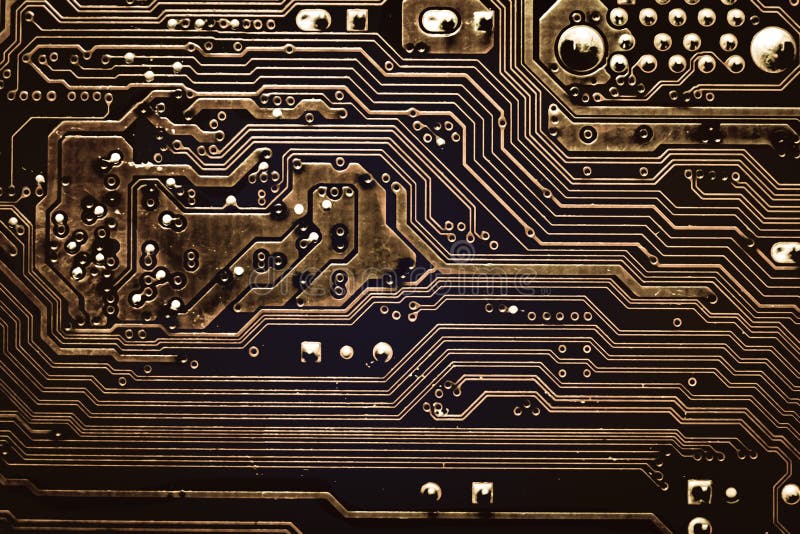 Golden circuit board. stock image. Image of board, electrical - 131480741