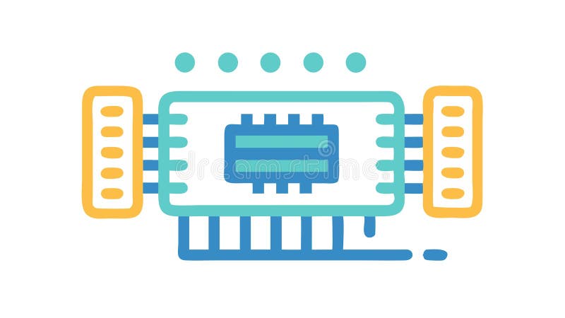 Golden Circuit Board with Microchip. Electronics Hardware Component. Vector Design Generative AI ...
