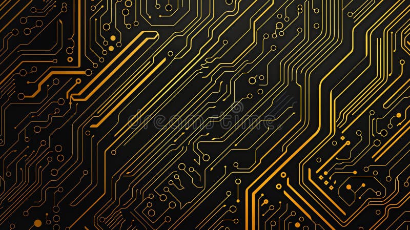 Golden Circuit Board Technology Background. Electronic Motherboard ...