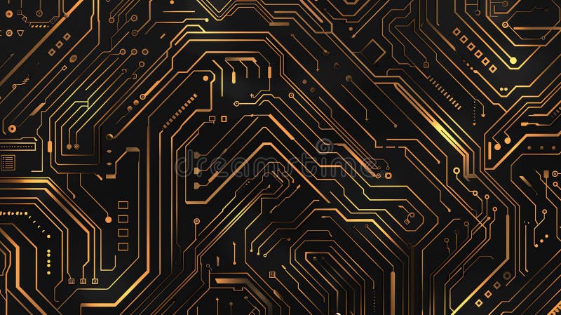 Golden Circuit Board Technology Background. Electronic Motherboard ...