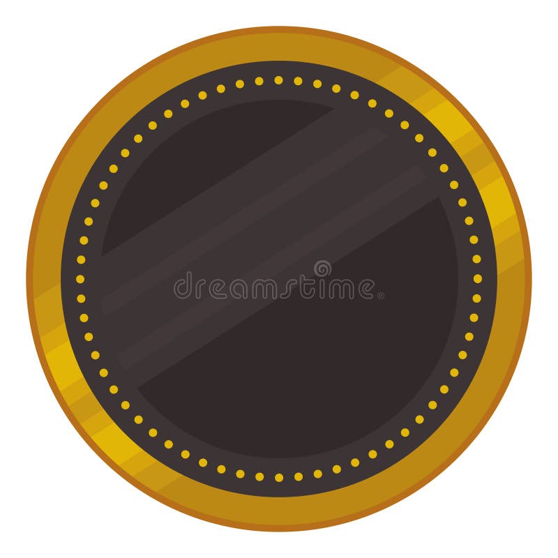 Golden Circular Frame Emblem Stock Vector - Illustration of vector ...