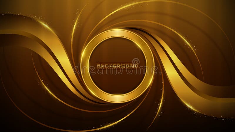 The Golden Circular Frame is Surrounded by a Gold Ribbon Stock Vector ...