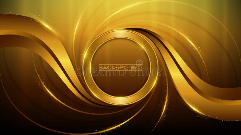 The Golden Circular Frame is Surrounded by a Gold Ribbon Stock Vector ...