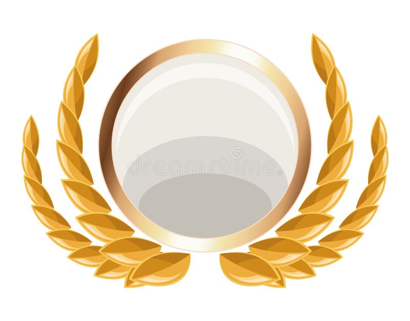 Golden Circular Frame with Wreath Stock Vector - Illustration of ...
