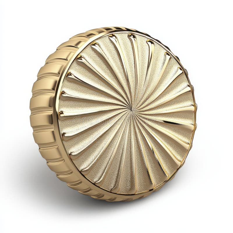 Golden Circular Object with Sunburst Pattern and Textured Edges Stock ...