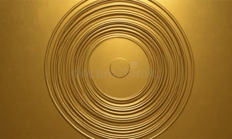 Golden Circular Pattern with Concentric Circles and Central Circle is ...