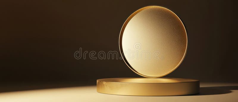 Golden Circular Platform with Minimalist Design, Symbolizing ...