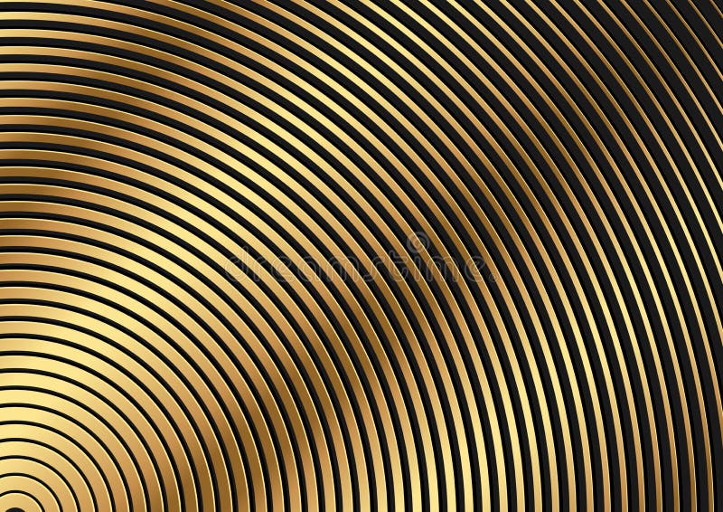 Golden Circular Striped Pattern Background Stock Vector - Illustration ...