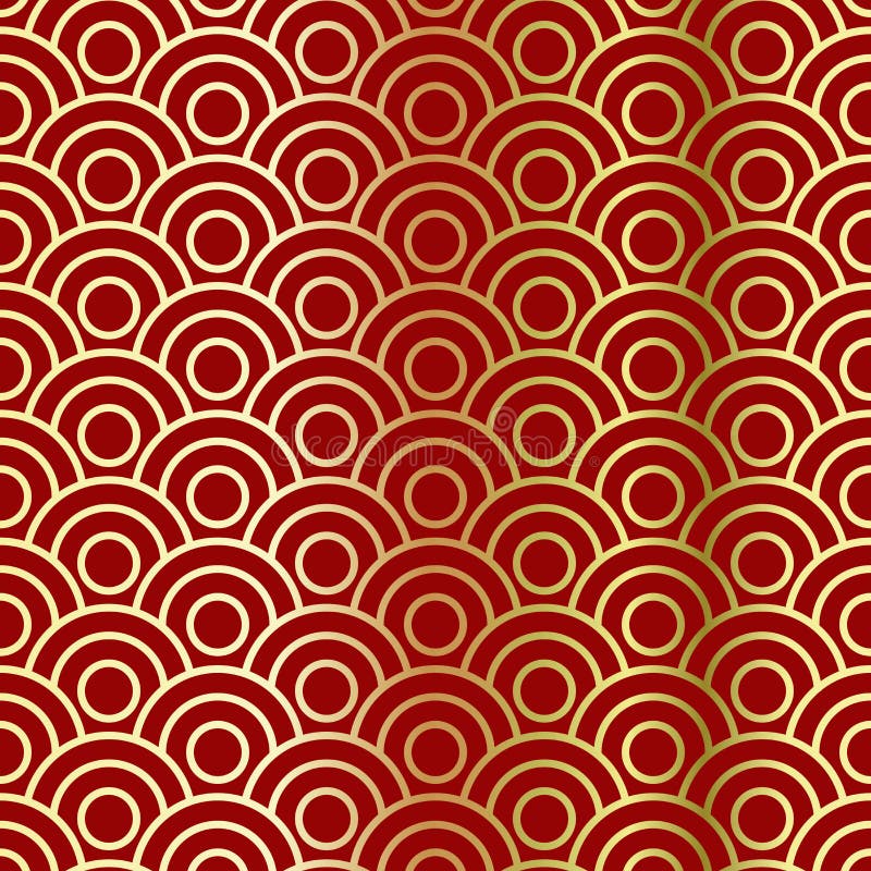 Golden Circle on a Red Background Seamless Pattern Stock Vector ...