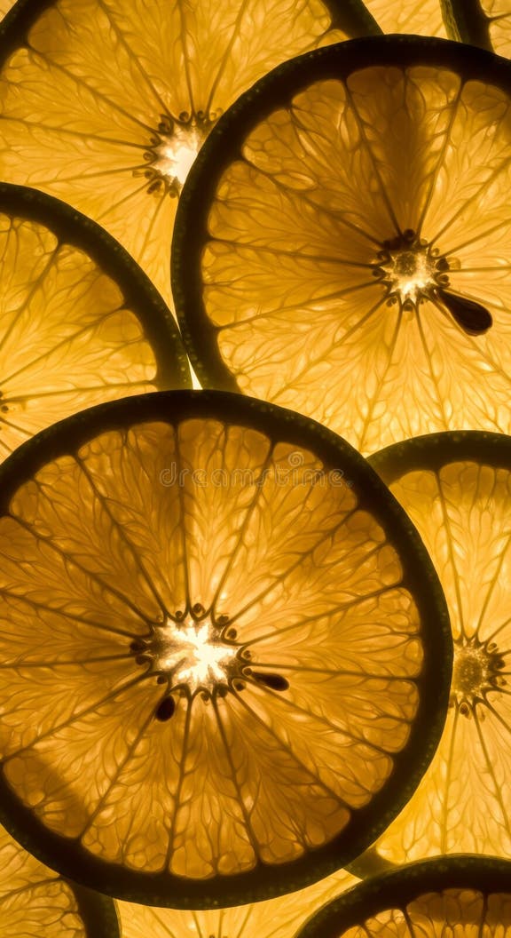 Golden Citrus Slices Background Texture Stock Illustration ...