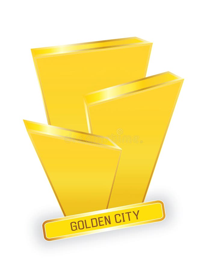 Golden city logo design stock vector. Illustration of gold - 23656117